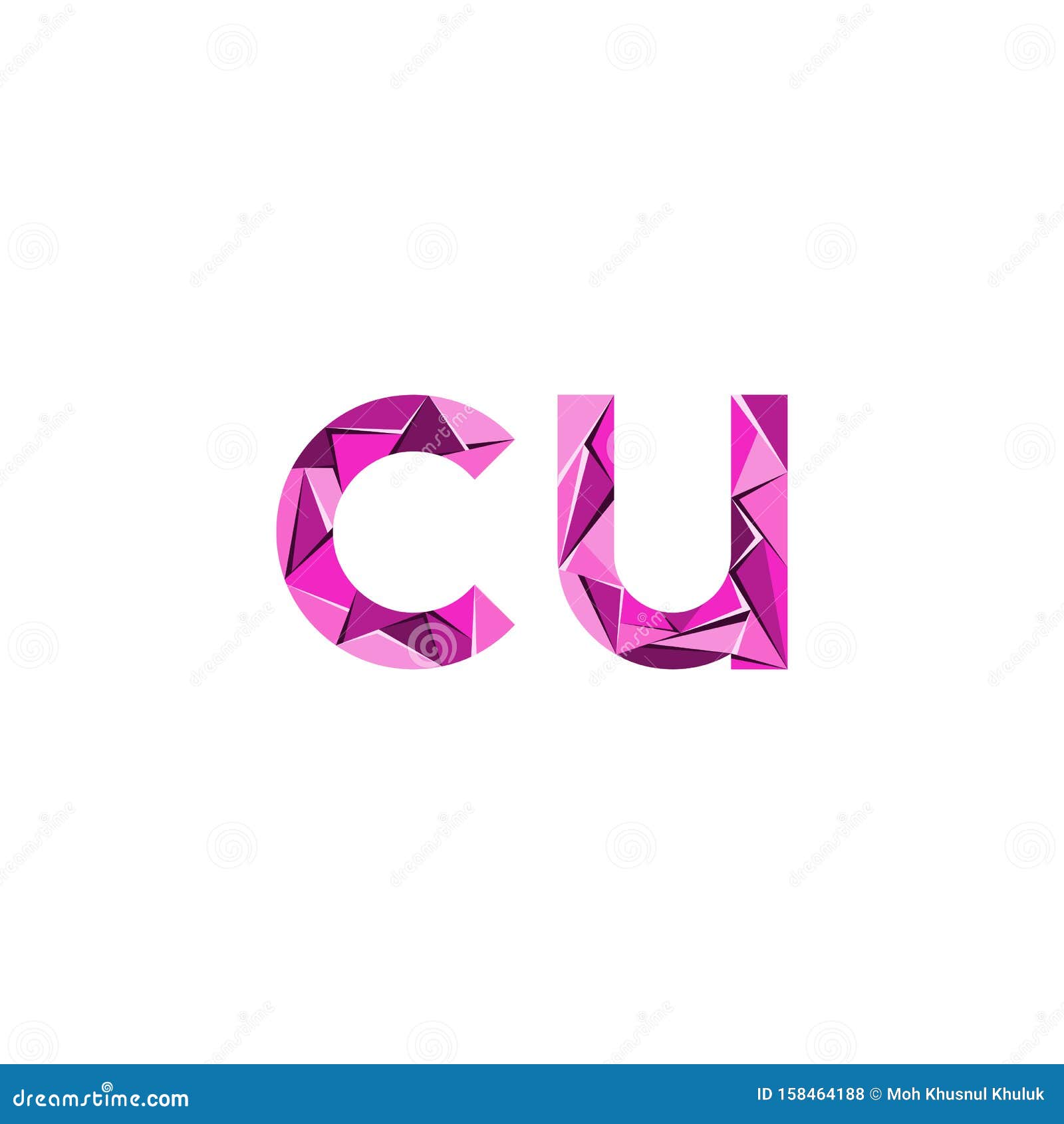 Initial Letter Cu Abstract Triangle Logo Vector Stock Vector ...