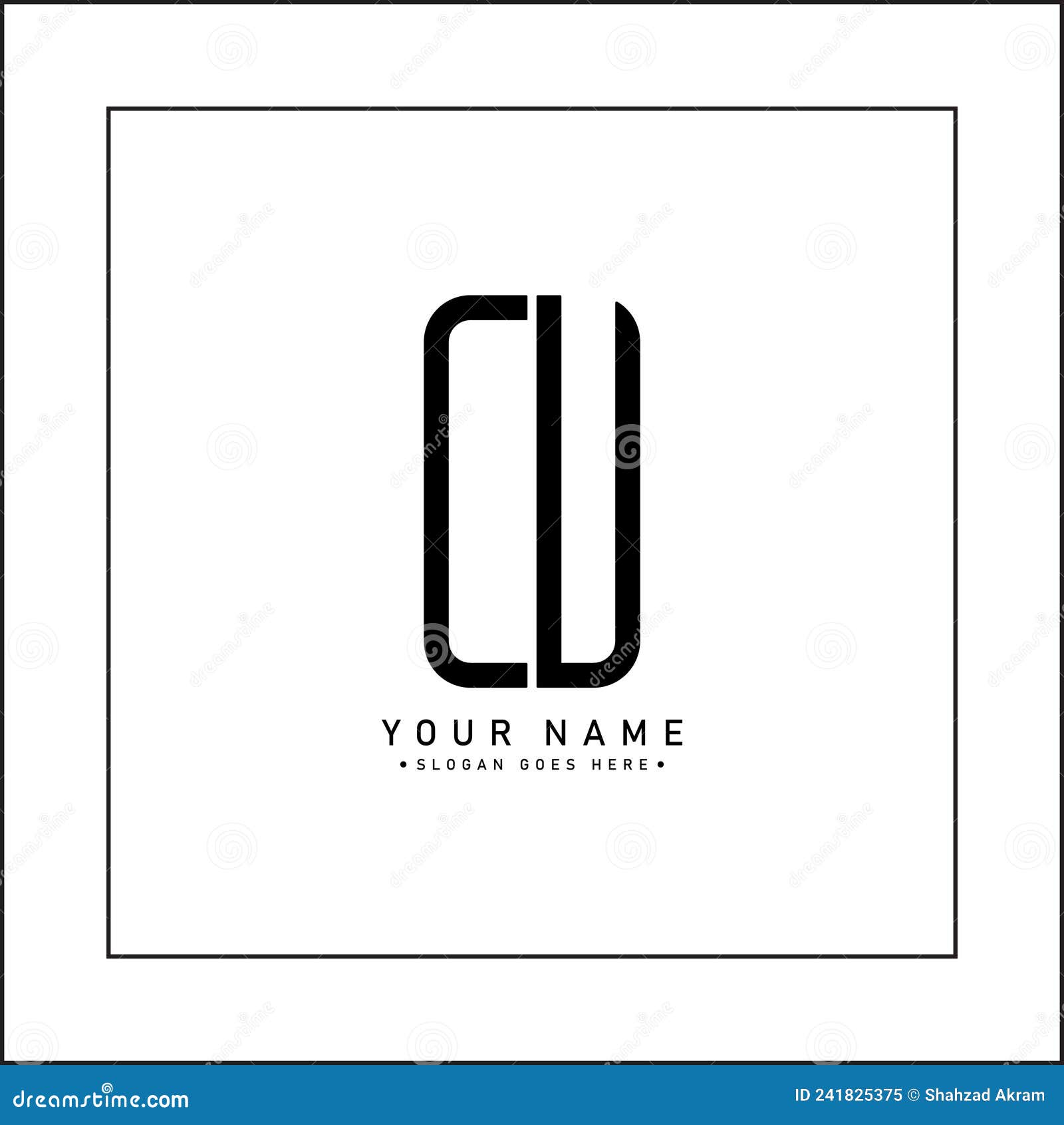 Initial Letter CU Logo - Simple Business Logo Stock Vector ...