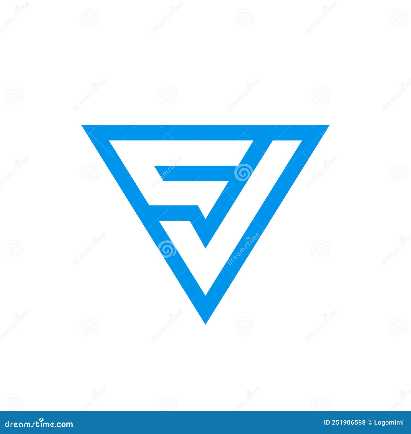 Initial Letter CV or VC Logo Design, Creative Monogram Logo, Triangle ...