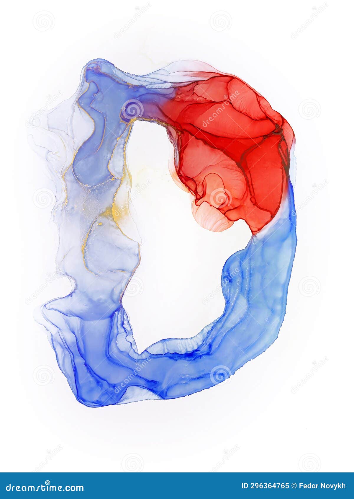 Initial Letter D in Abstract Hand-painted Alcohol Ink Technique Stock ...