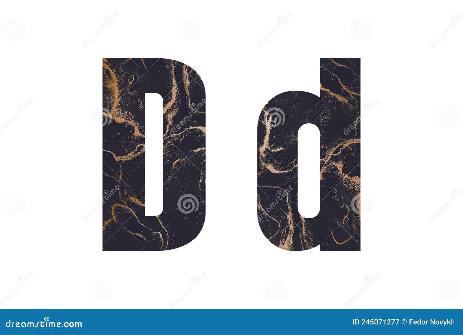 Initial Letter D with Abstract Hand-painted Alcohol Ink Texture Stock ...