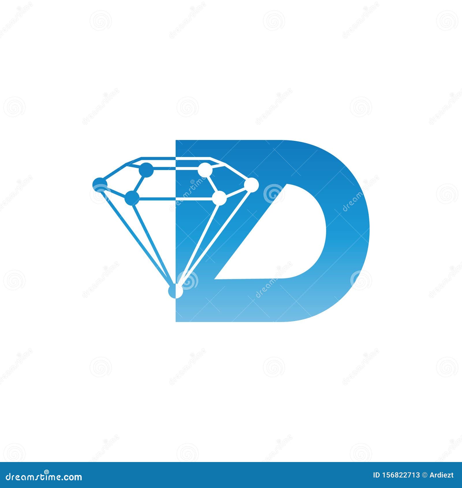 Initial Letter D Diamond Icon Design Logo Template Stock Vector ...