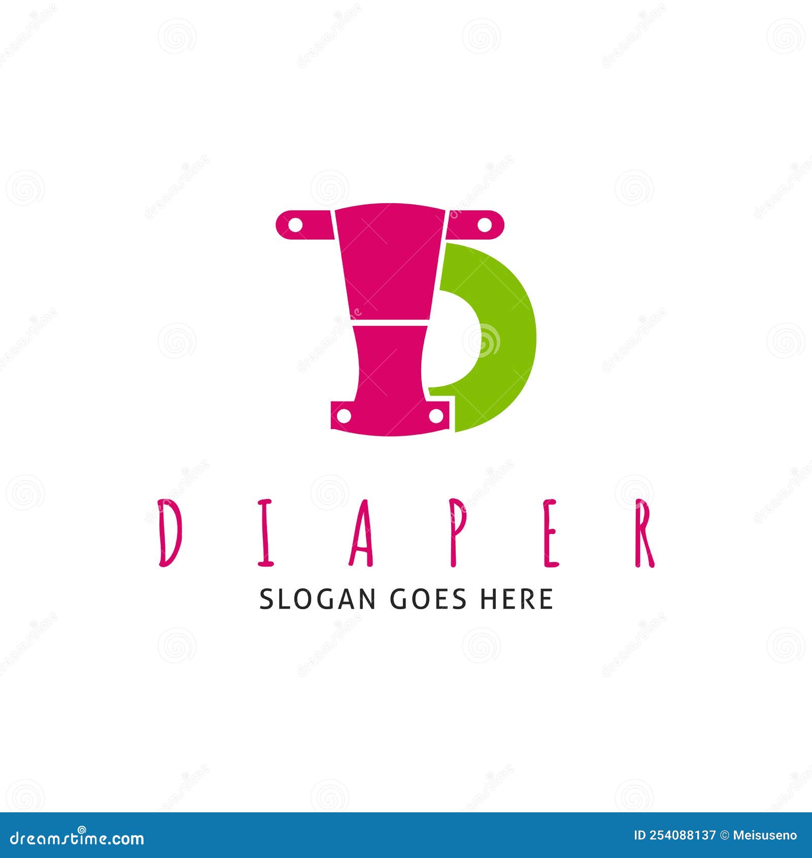 Initial Letter D Diaper Icon Vector Logo Template Illustration Design ...