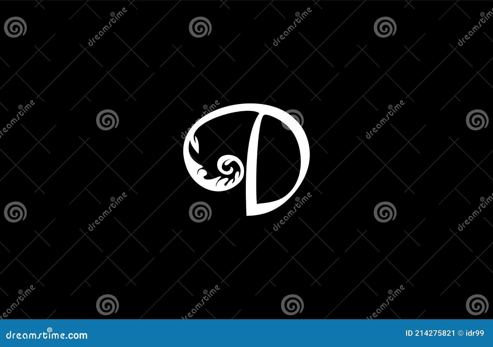 Initial Letter D Font Linked Filigree Stock Illustration - Illustration ...