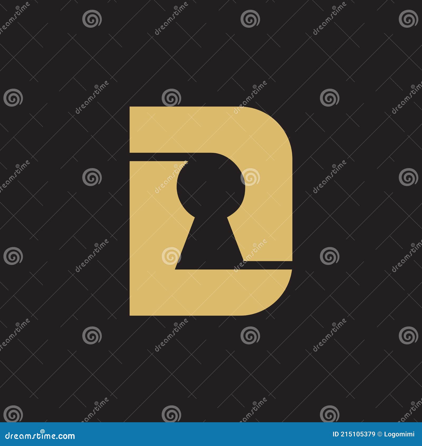 Initial Letter D and Key Hole Logo Template, Security Lock Symbol Stock ...