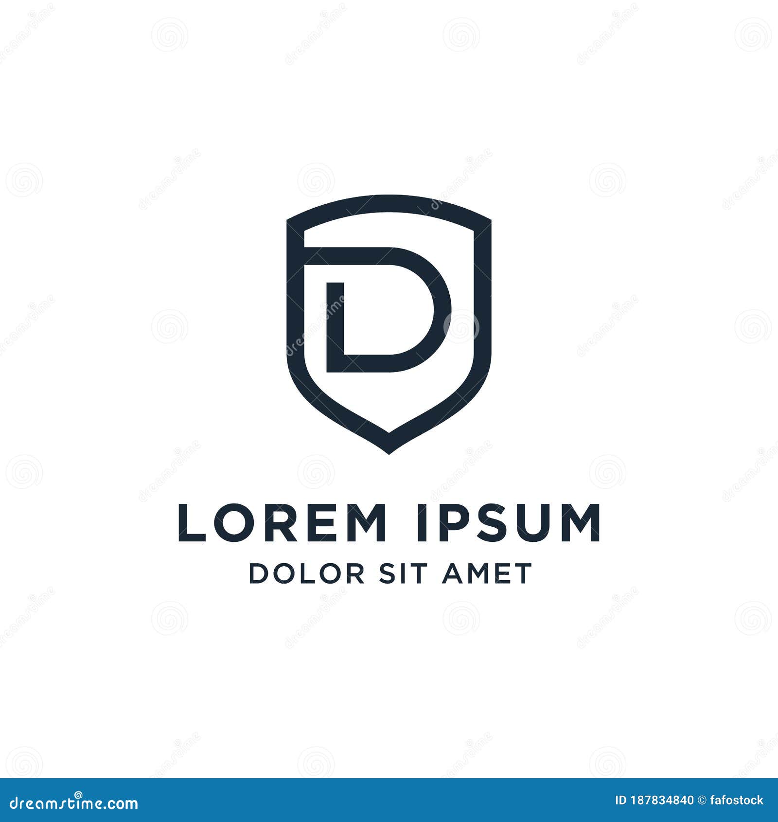 Initial Letter D with Shield Logo Vector Design Template Stock Vector ...