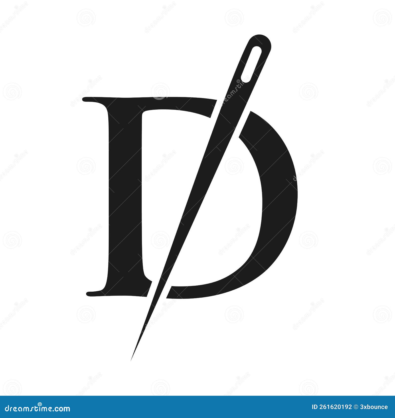Initial Letter D Tailor Logo, Needle and Thread Combination for ...