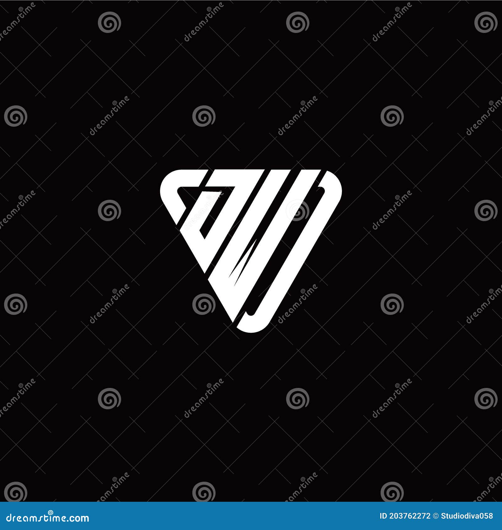 Initial Letter D W Linked Triangle Design Logo Stock Vector ...
