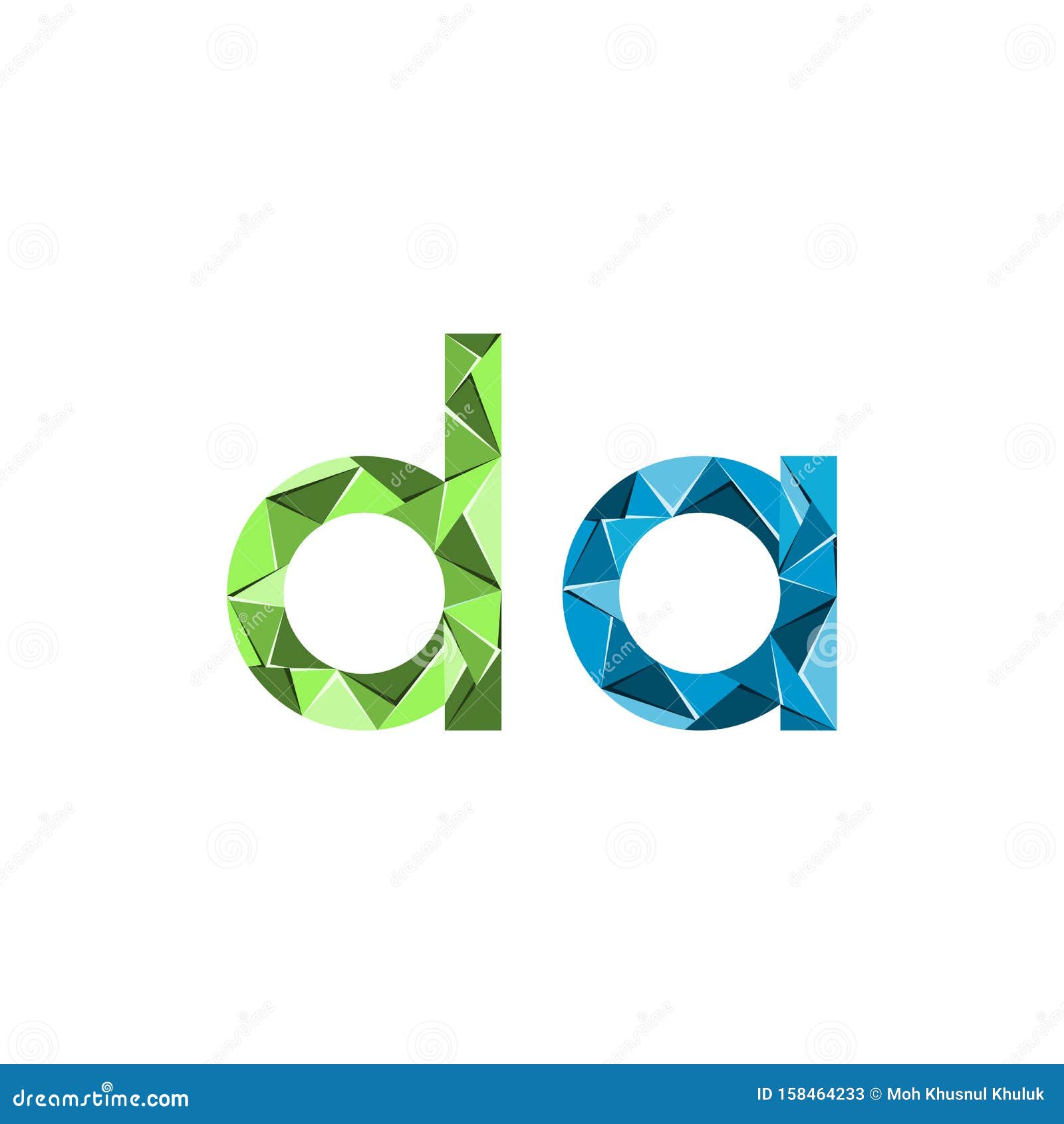 Initial Letter Da Abstract Triangle Logo Vector Stock Vector ...