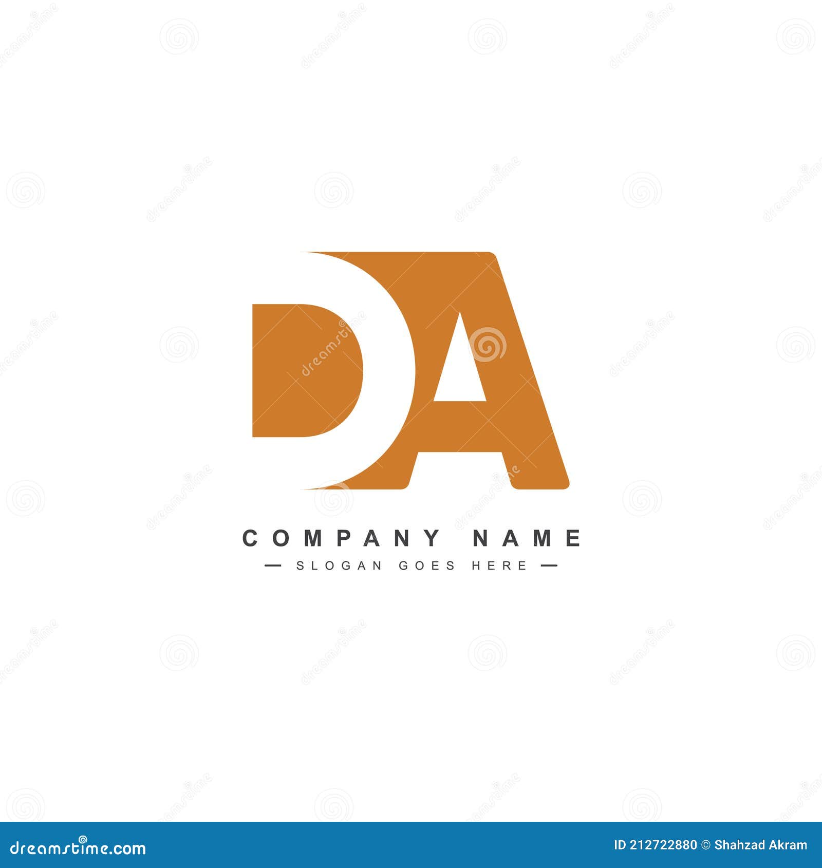 Initial Letter DA Logo - Minimal Vector Logo Stock Vector ...