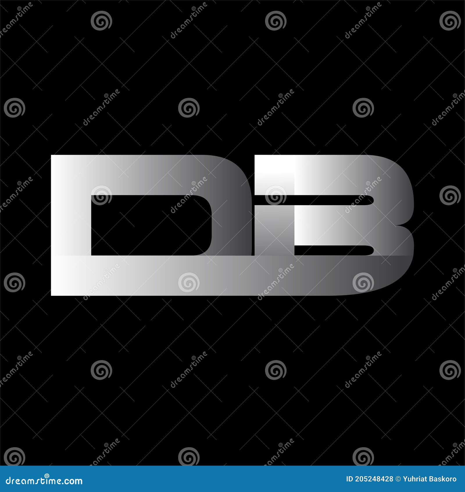 Initial Letter DB Uppercase Modern and Simple Logo Linked White Colored ...