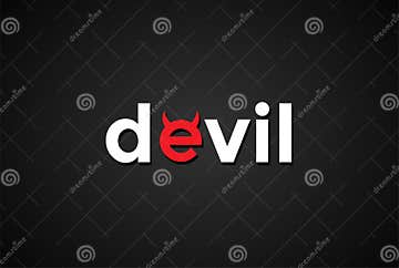 Initial Letter Devil Text Type Word Typography Logo Design Vector Stock ...