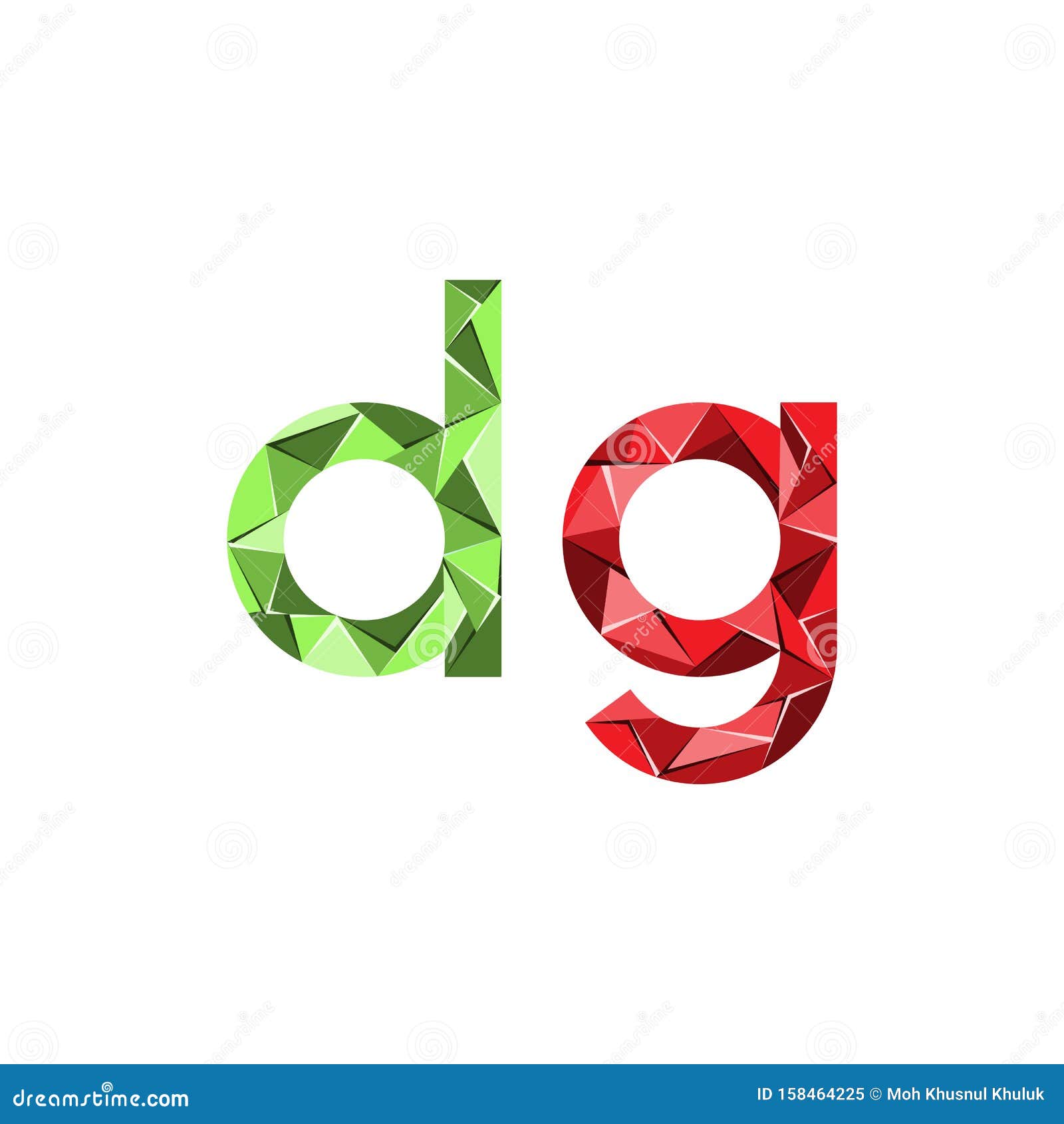 Initial Letter Dg Abstract Triangle Logo Vector Stock Vector ...