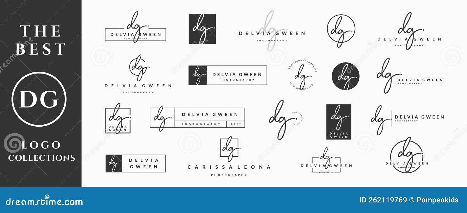 Initial Letter DG D Logo Handwriting, Signature and Script Vector ...