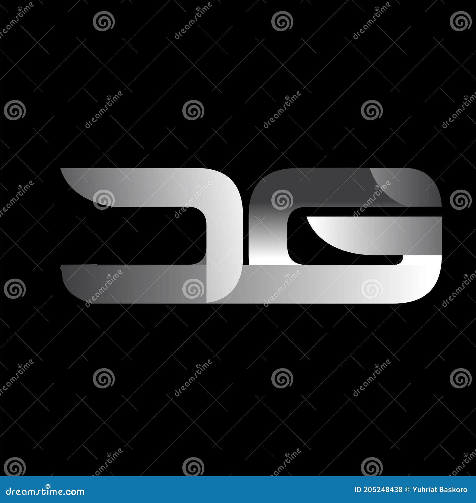 Initial Letter DG Uppercase Modern and Simple Logo Linked White Colored ...