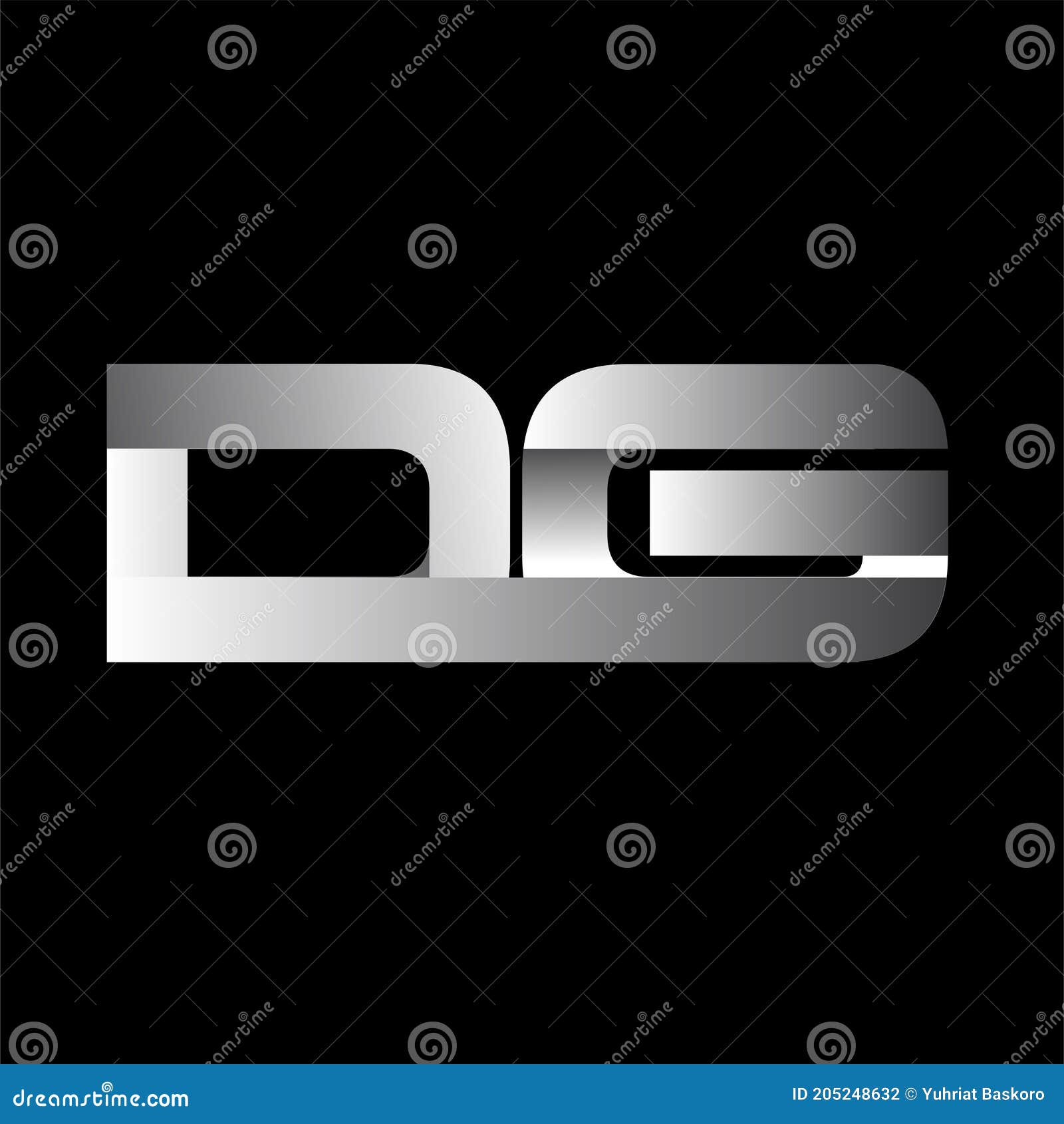 Initial Letter DG Uppercase Modern and Simple Logo Linked White Colored ...