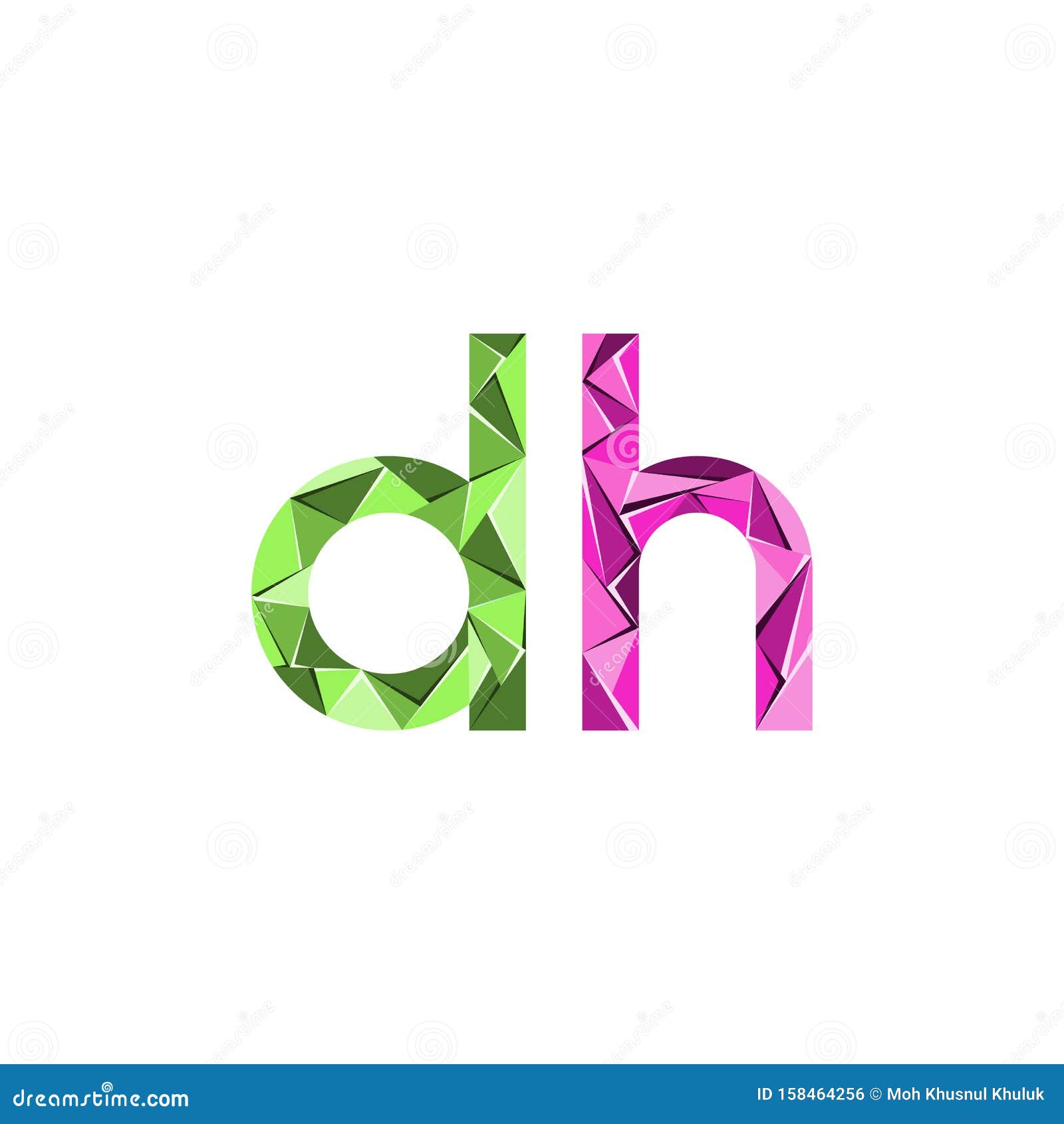 Initial Letter Dh Abstract Triangle Logo Vector Stock Vector ...
