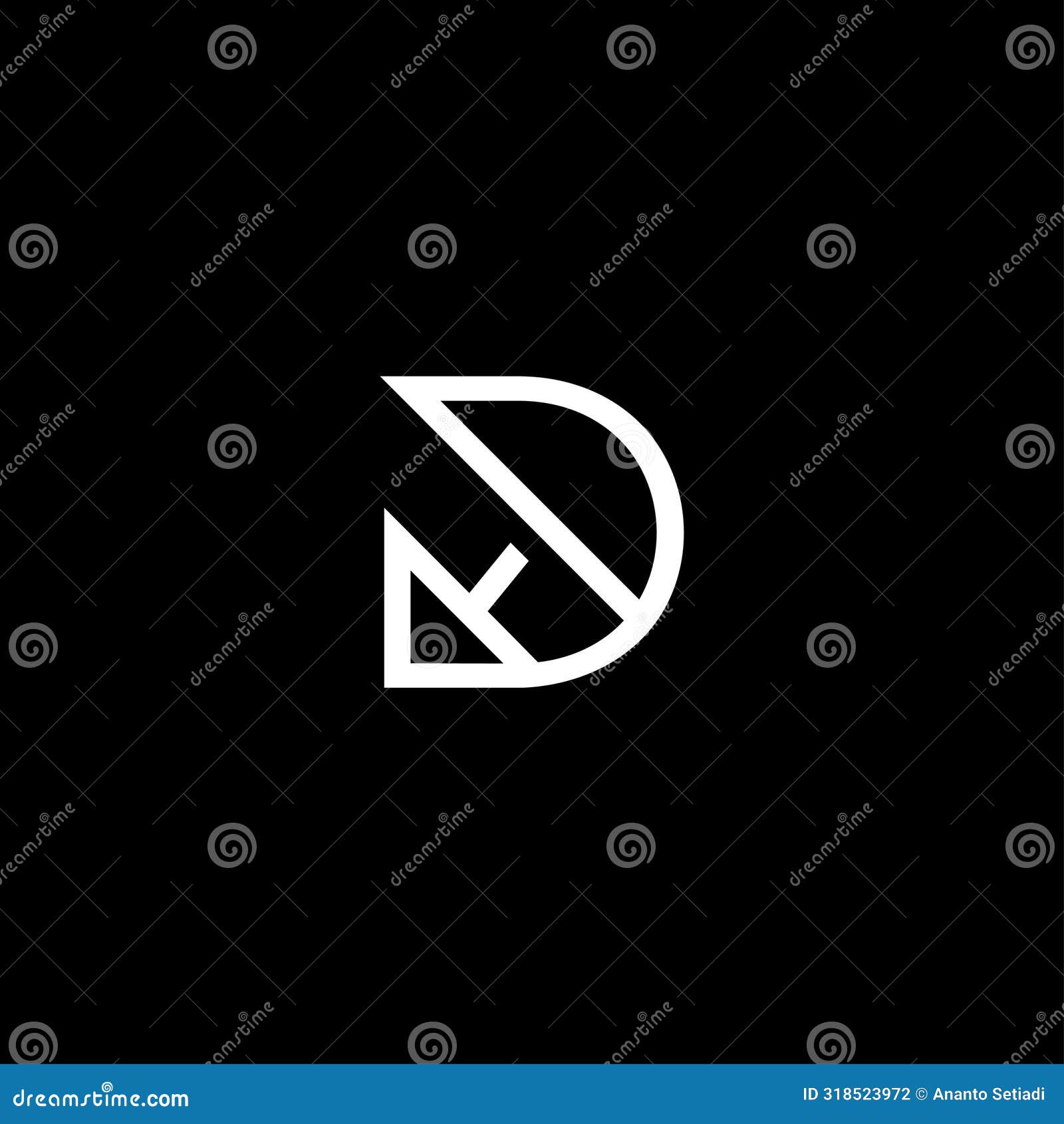 Initial Letter DH logo stock vector. Illustration of minimalist - 318523972