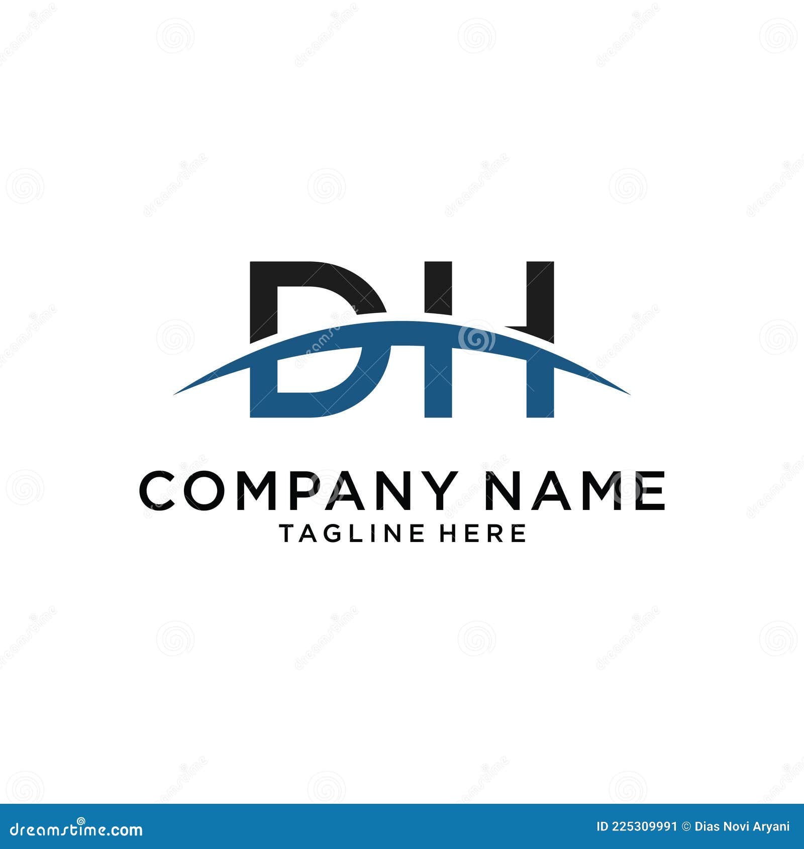 Initial Letter DH Logo Design Vector Stock Vector - Illustration of ...