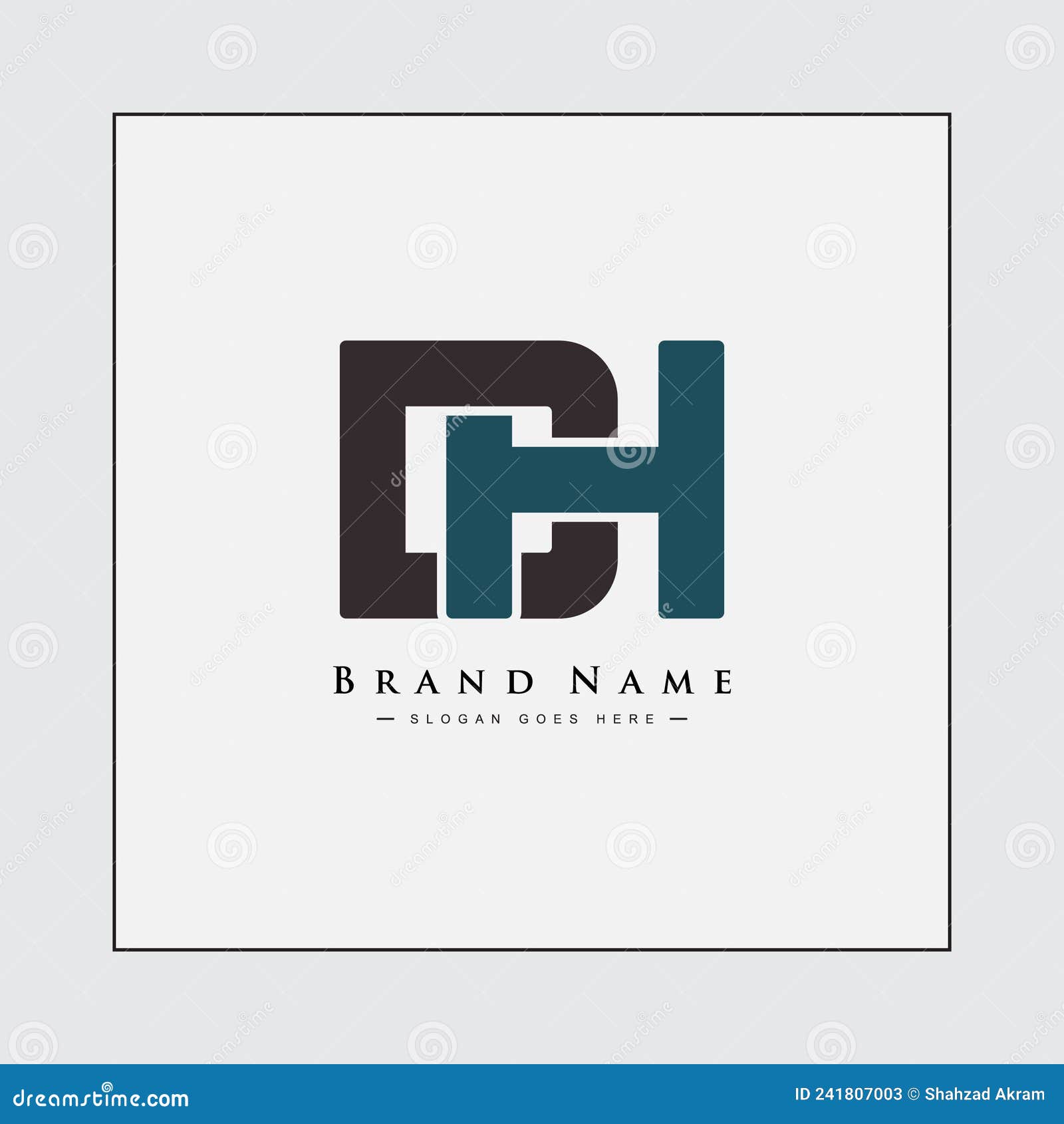 Initial Letter DH Logo - Minimal Alphabet Logo Cartoon Vector ...