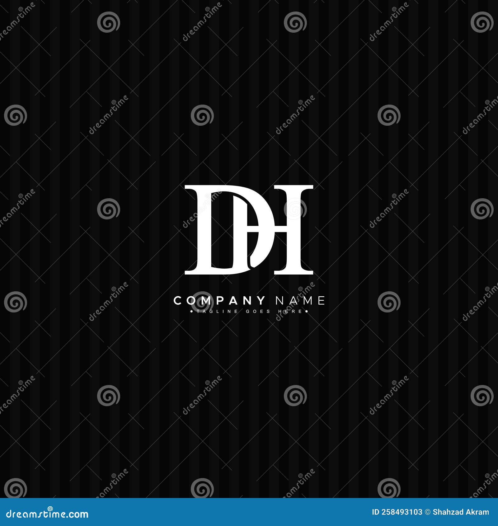 Initial Letter DH Logo - Simple Monogram Logo for Alphabet D and H ...