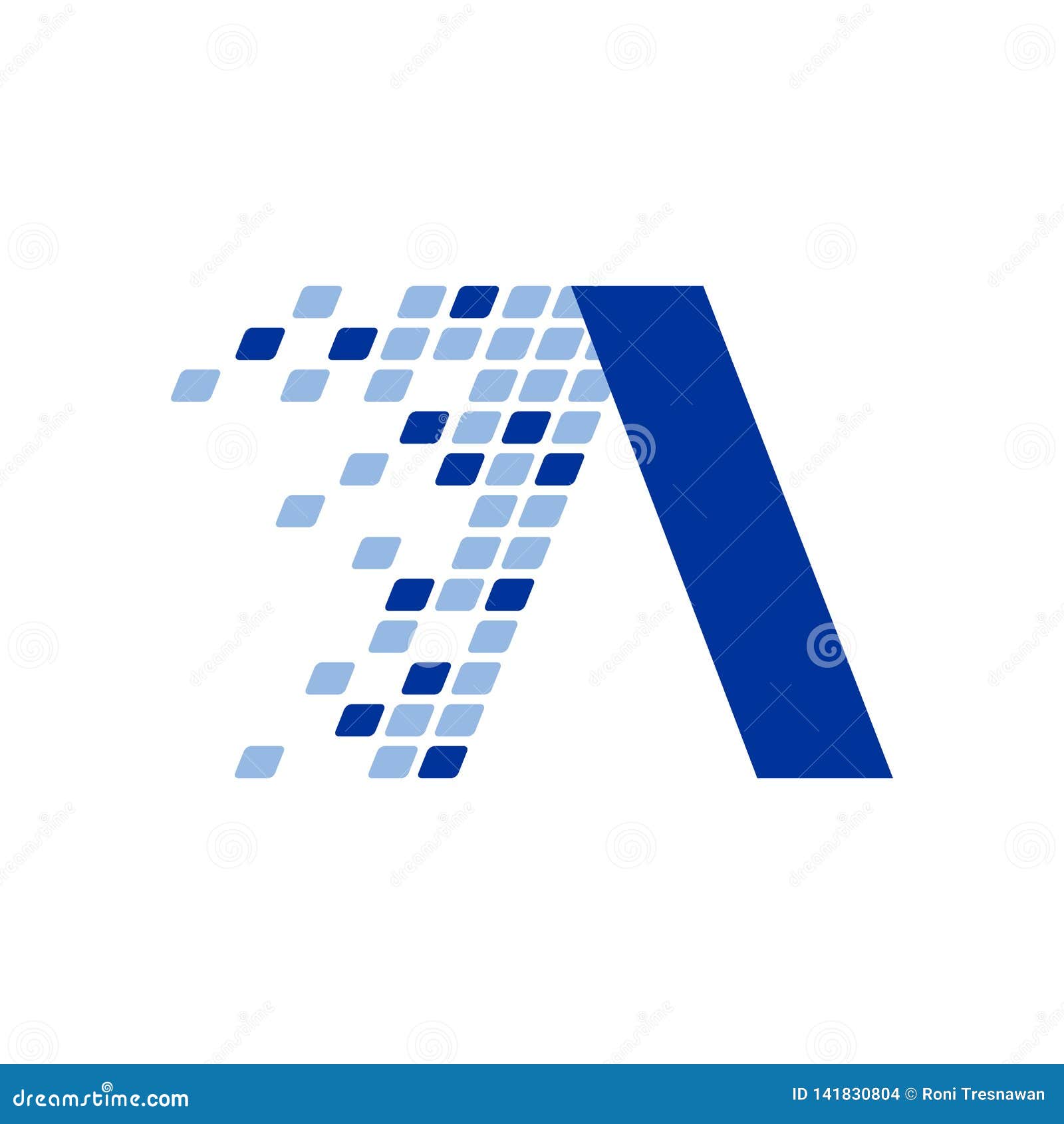 Initial a Letter Digital Data Fragment Movement Symbol Design Stock ...