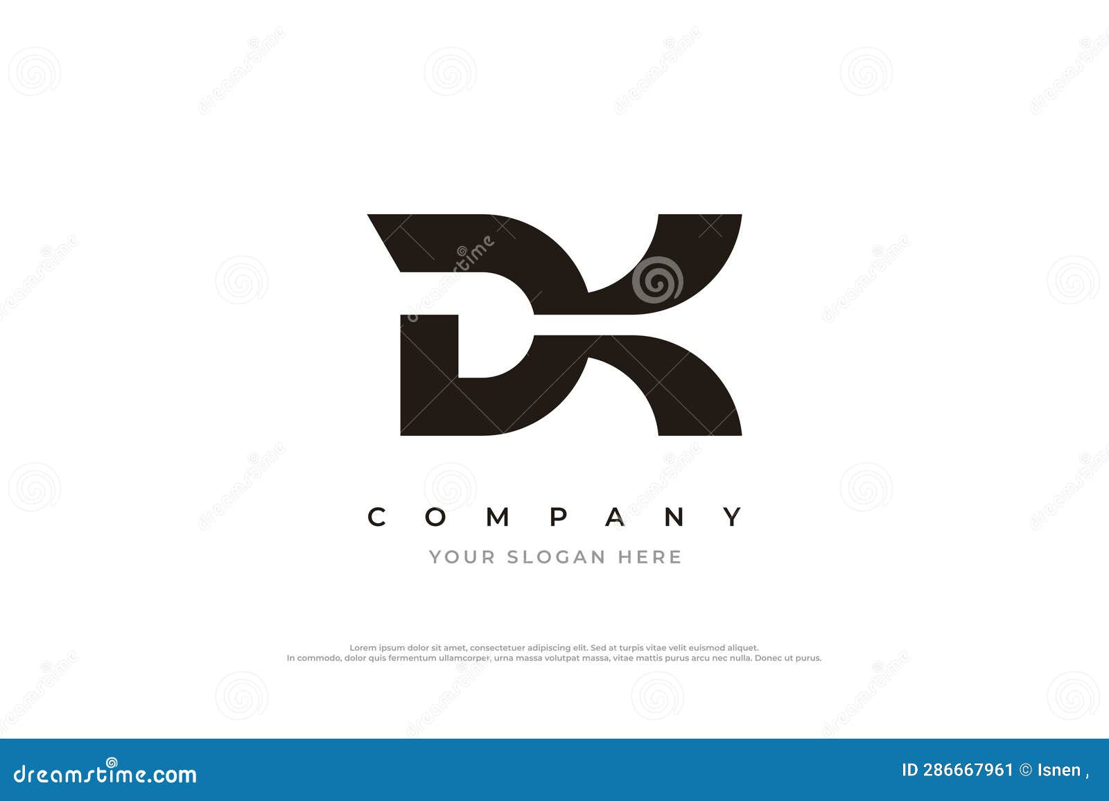 Initial Letter DK Logo Design Stock Illustration - Illustration of ...