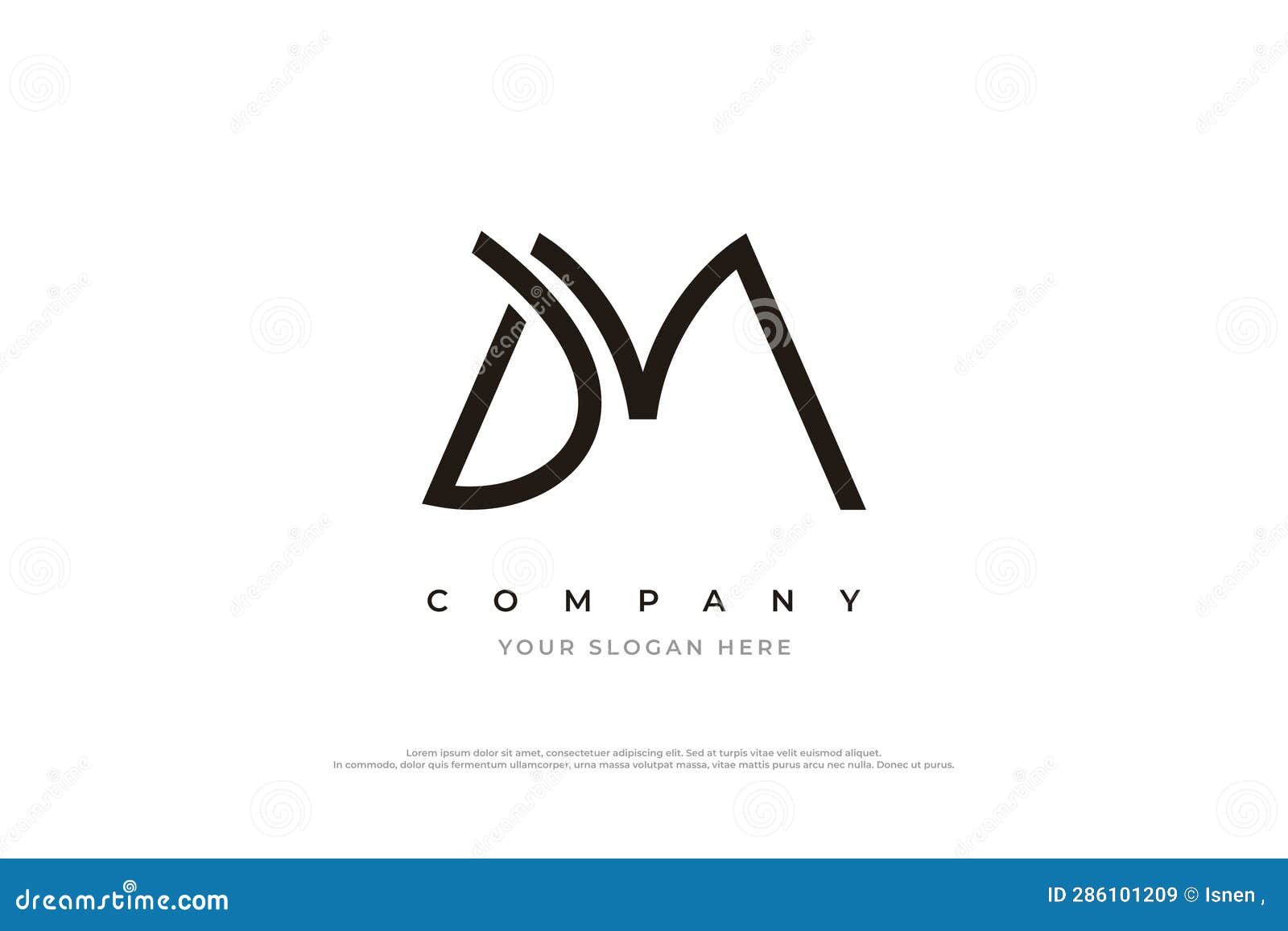 Letter DM Monogram Logo Design Cartoon Vector | CartoonDealer.com ...