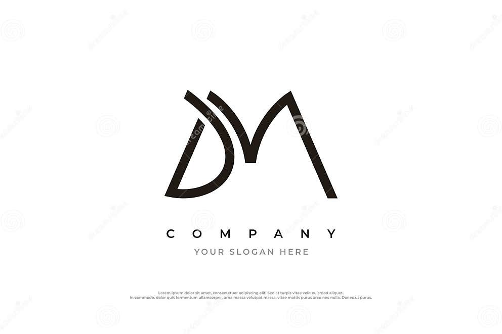 Letter DM Monogram Logo Design Stock Illustration - Illustration of ...