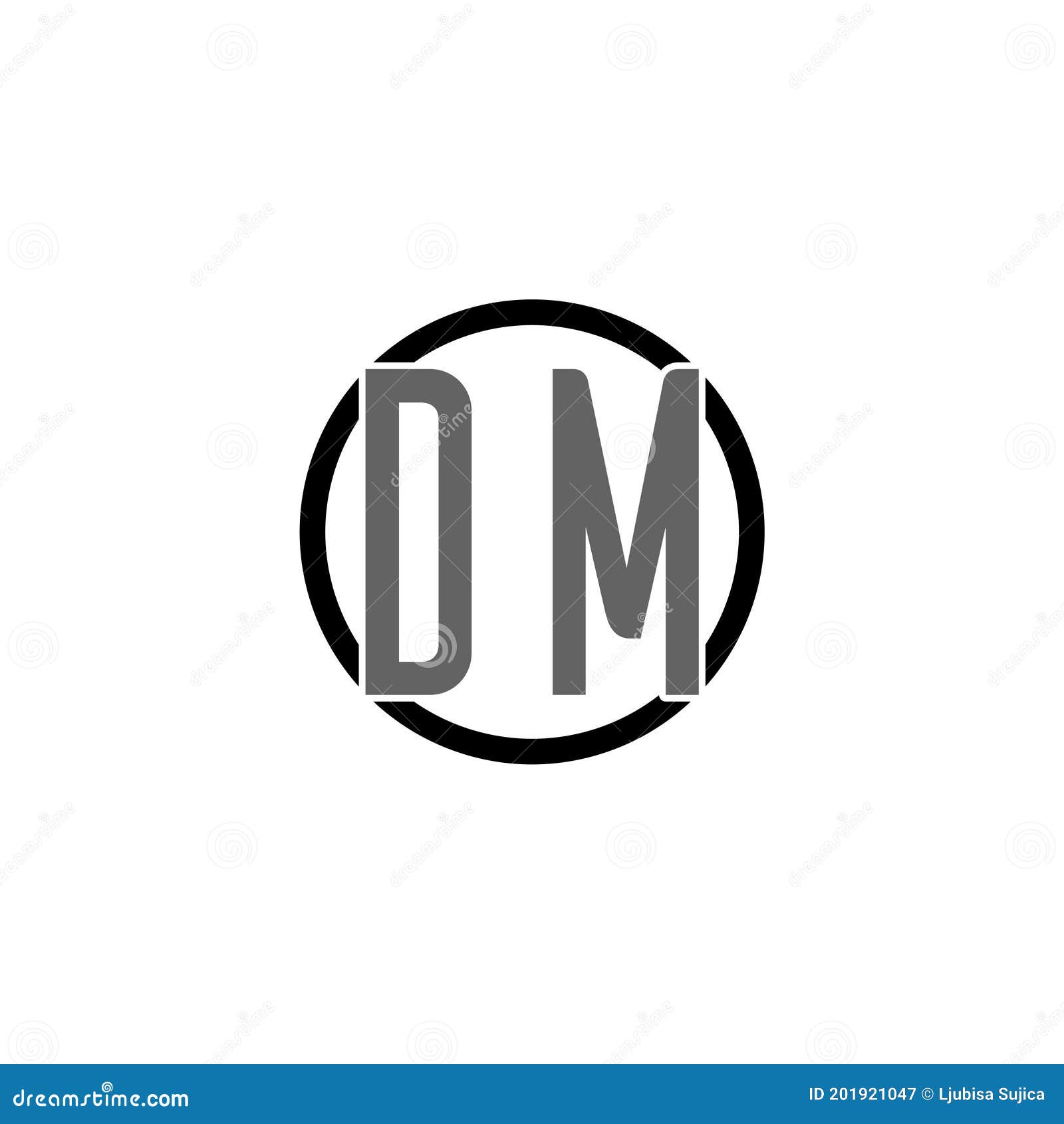 Initial Letter DM Logo Isolated on White Background Stock Vector ...