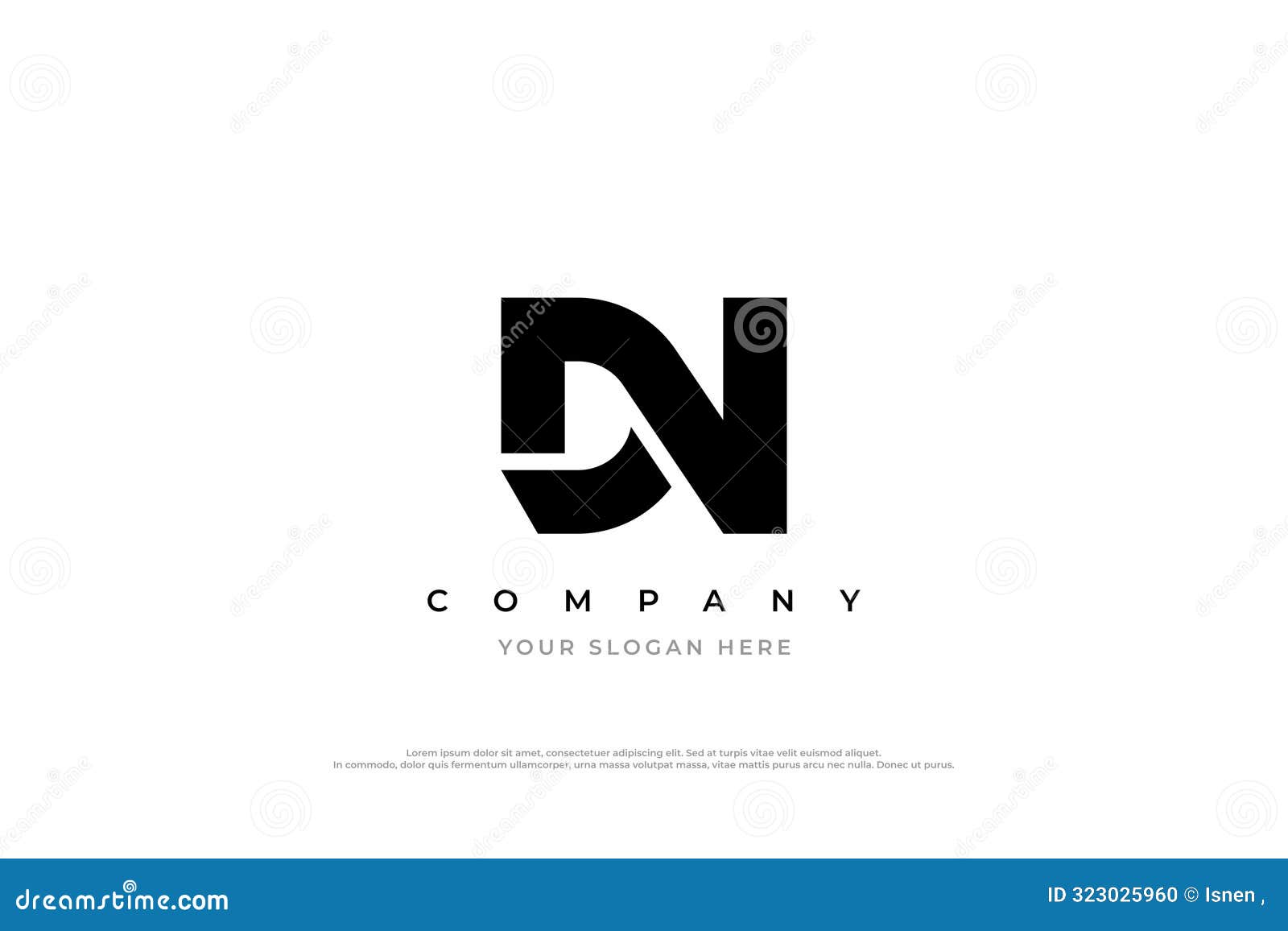 Initial Letter DN Logo Design Stock Vector - Illustration of emblem ...