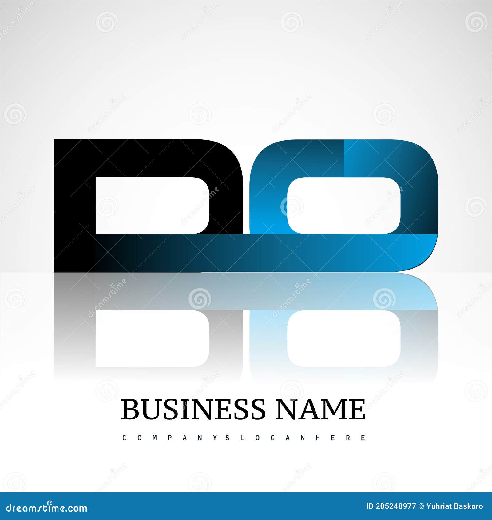 Initial Letter DO Uppercase Modern and Simple Logo Linked Blue and ...