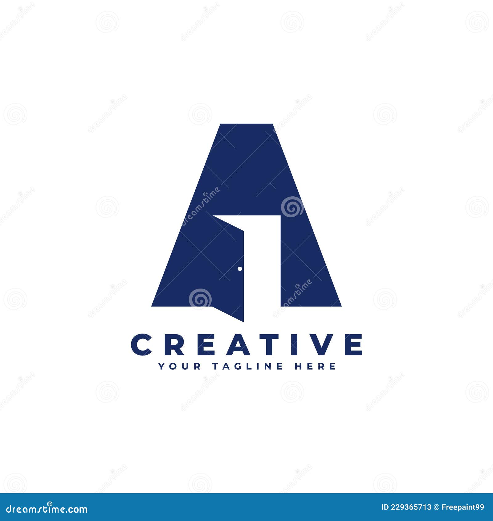 Letter a with Door Negative Space Logo Design. Usable for Construction ...