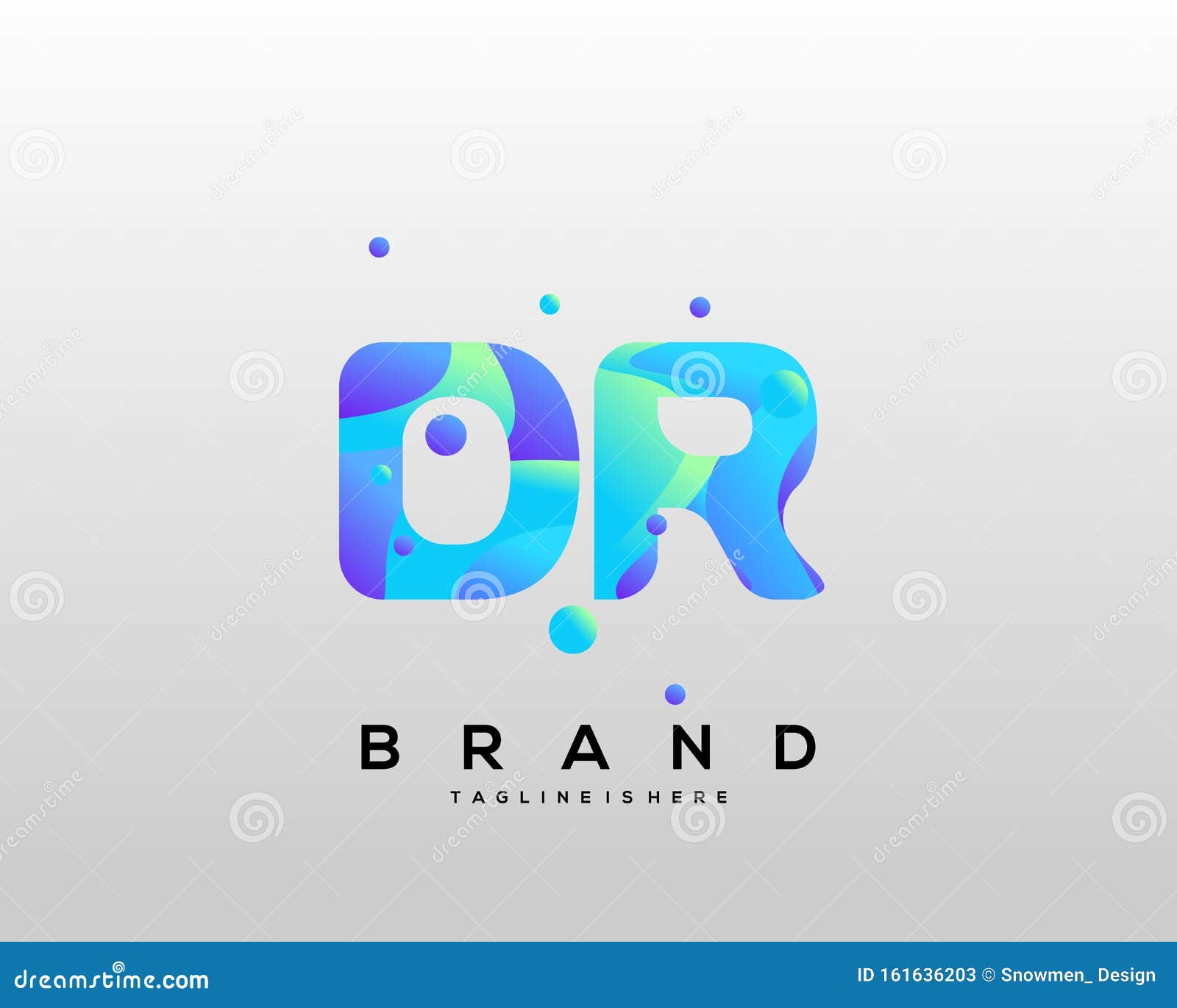 Initial Letter DR Logo with Colorful Circle Background, Letter ...