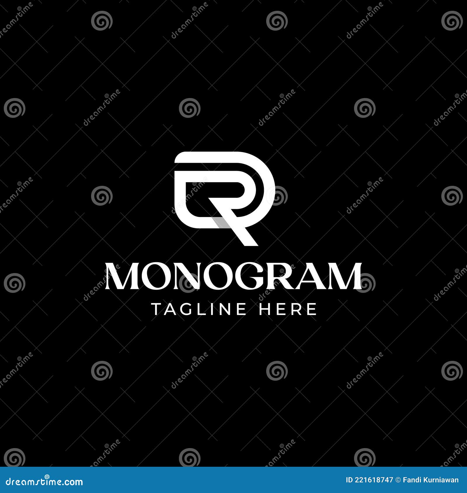 Initial Letter DR RD D R Monogram Logo Template in Isolated Black ...