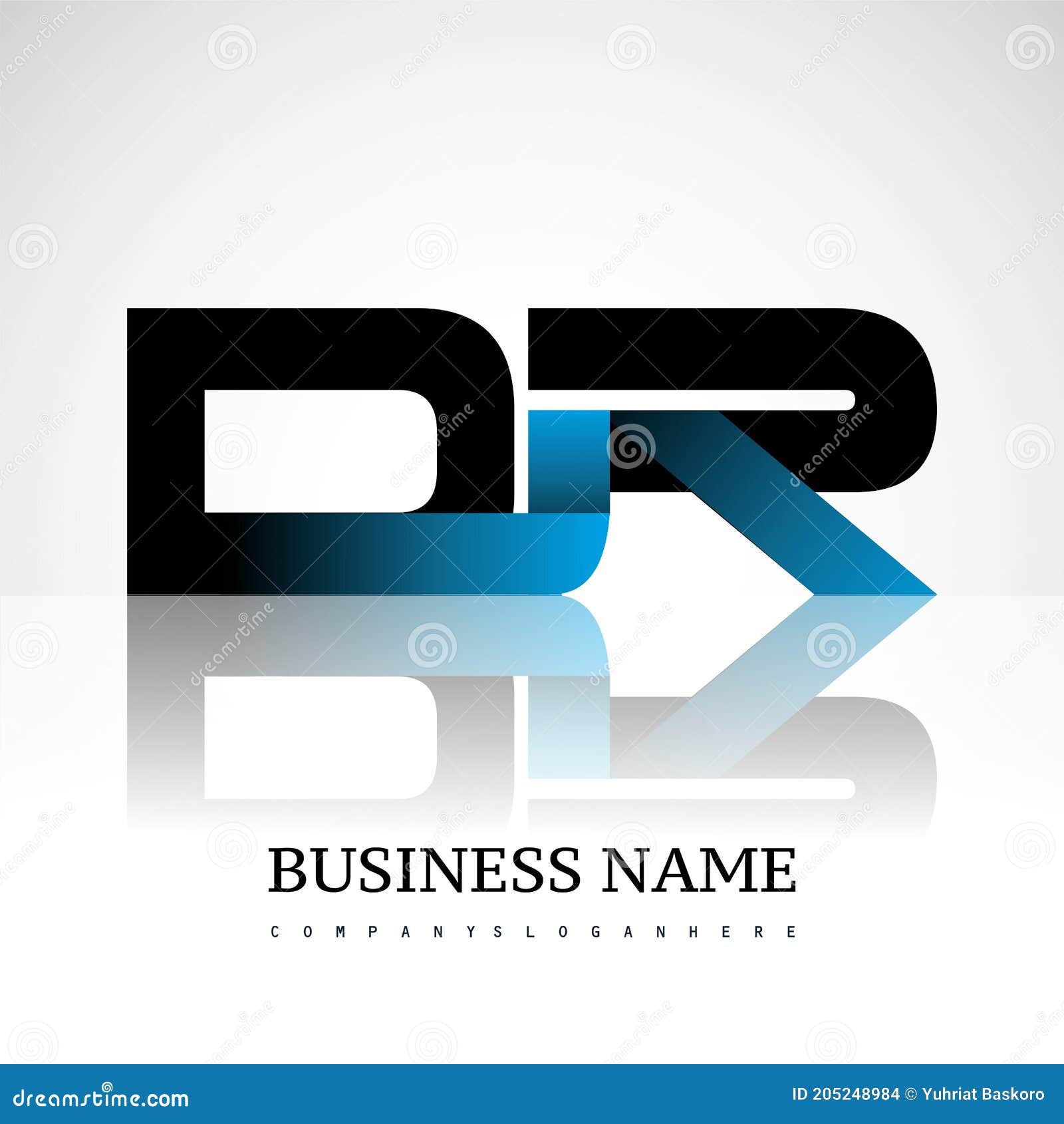 Initial Letter DR Uppercase Modern and Simple Logo Linked Blue and ...