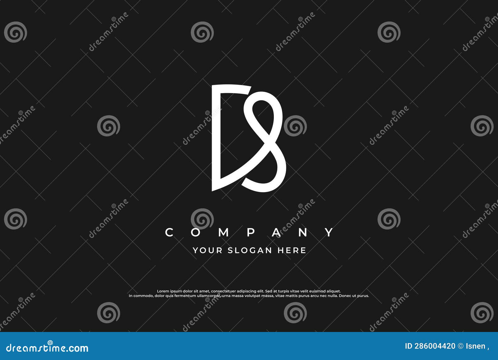 Initial Letter DS Monogram or SD Logo Design Stock Vector ...