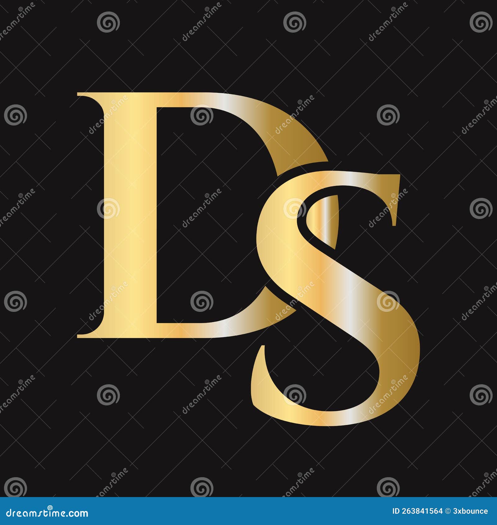 Initial Letter DS, SD Logo Design Vector Template. Monogram DS Logotype ...