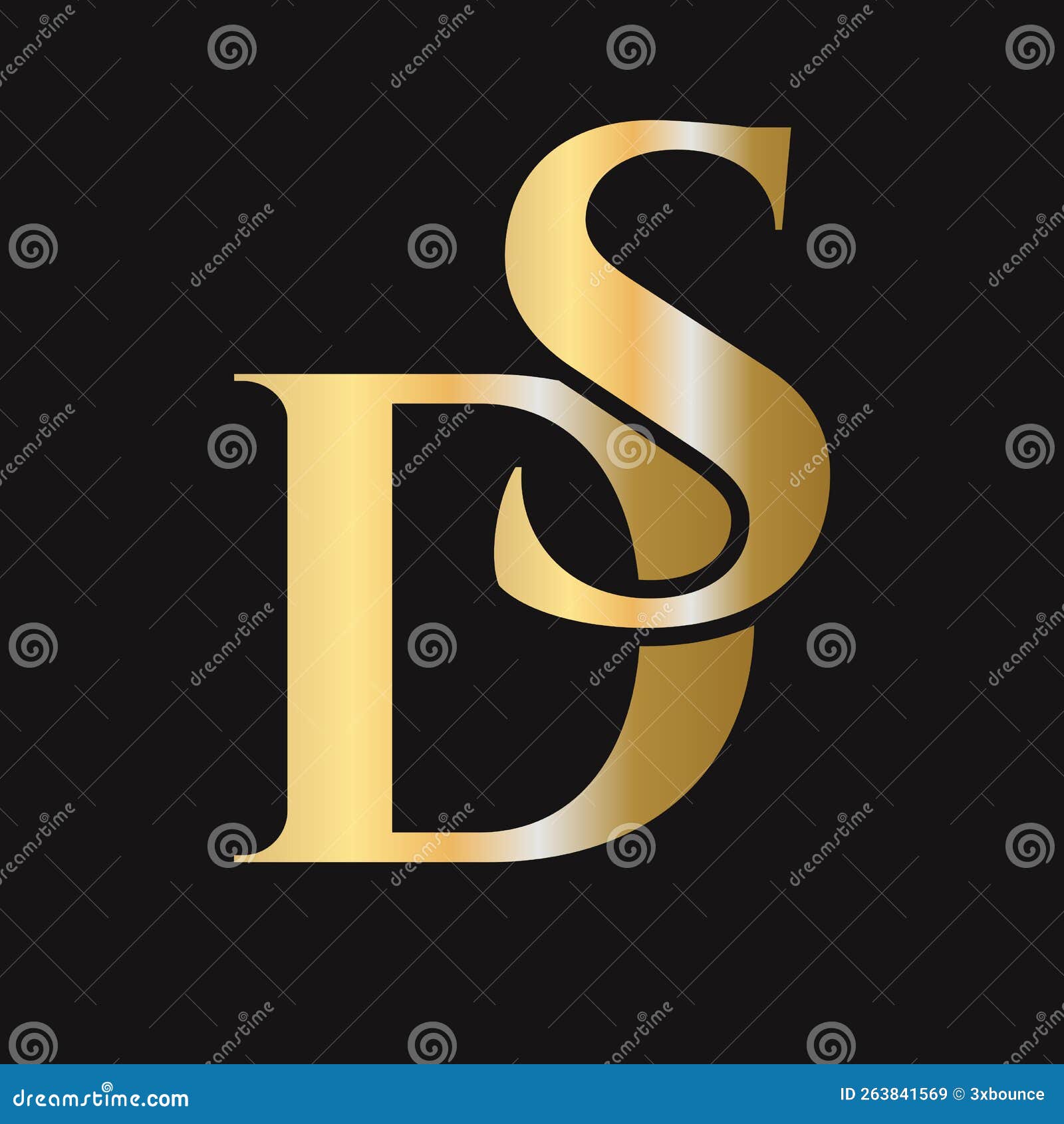 Initial Letter DS, SD Logo Design Vector Template. Monogram DS Logotype ...