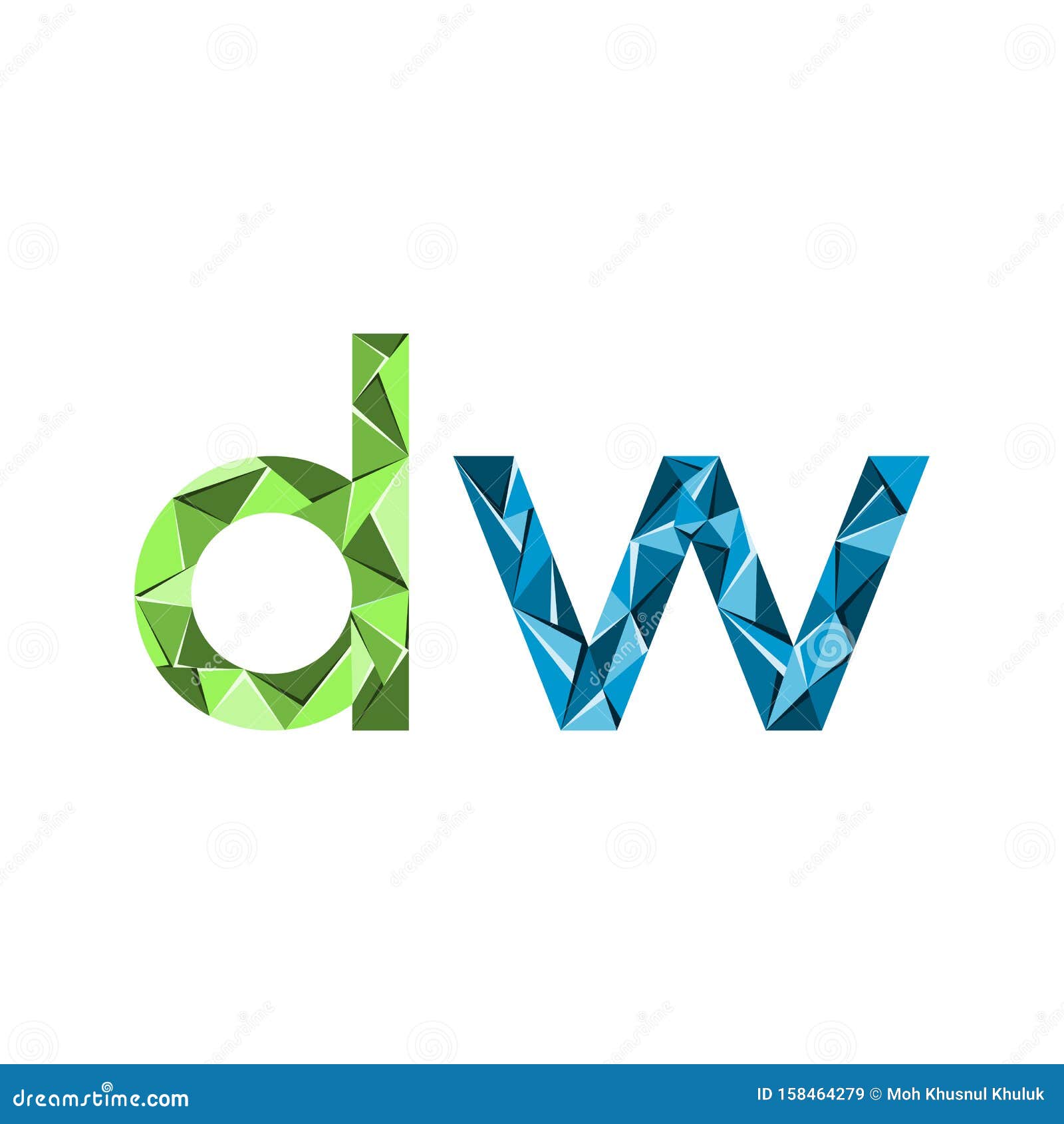 Initial Letter Dw Abstract Triangle Logo Vector Stock Vector ...