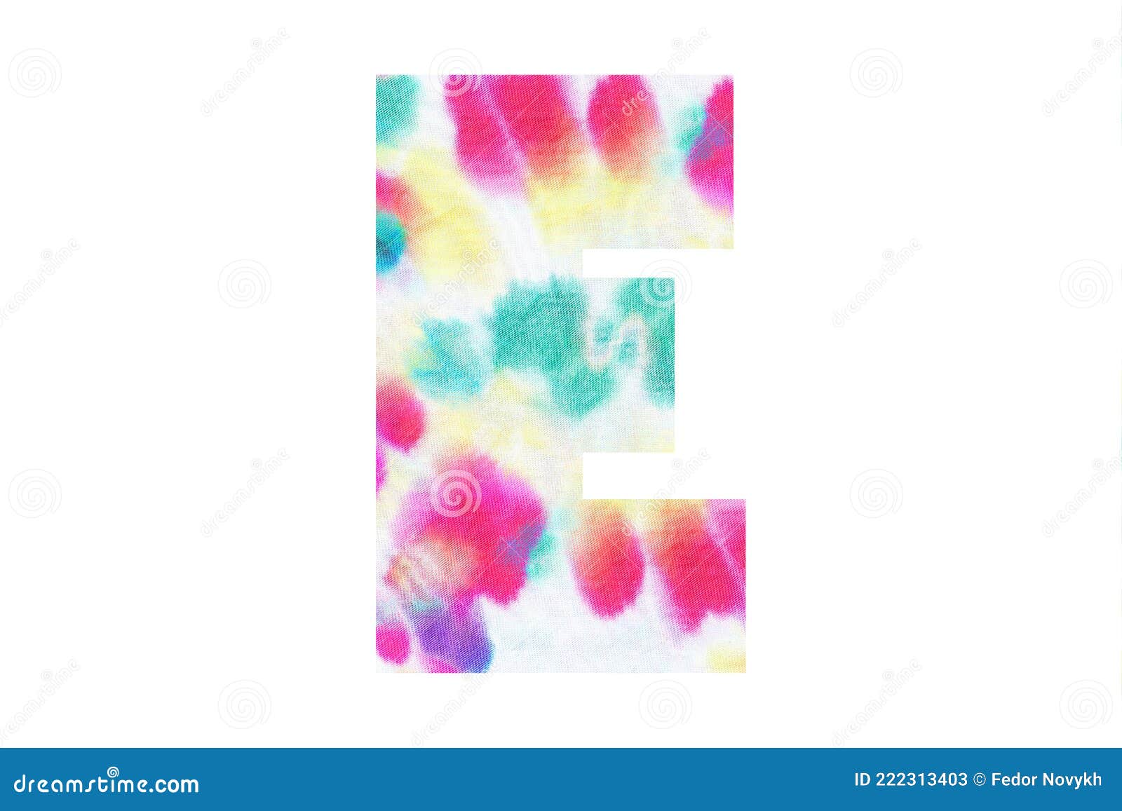 Initial Letter E with Abstract Hand-painted Tie Dye Texture Stock Image ...