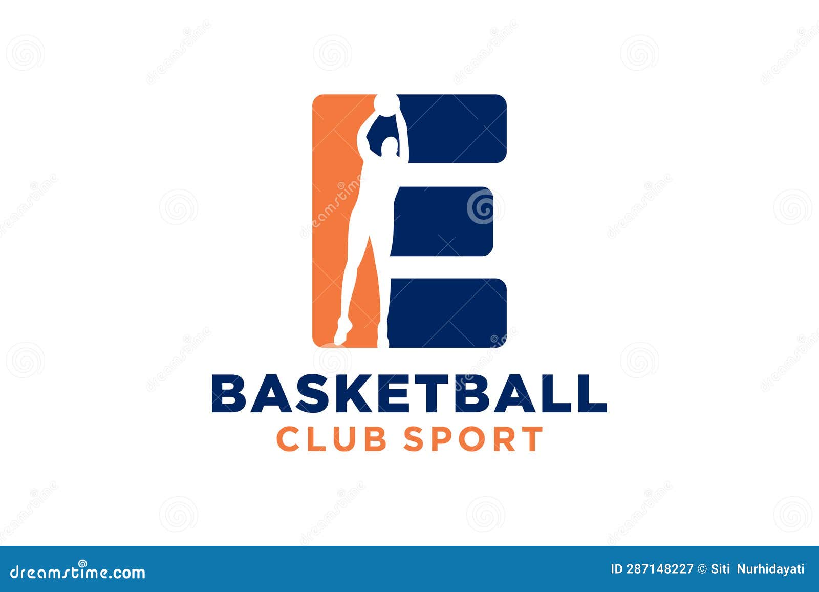 Initial Letter E Basketball Logo Icon. Basket Ball Logotype Symbol ...
