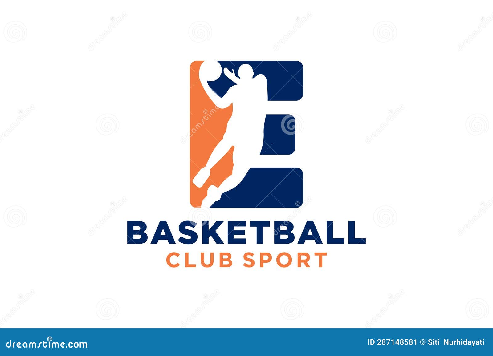 Initial Letter E Basketball Logo Icon. Basket Ball Logotype Symbol ...