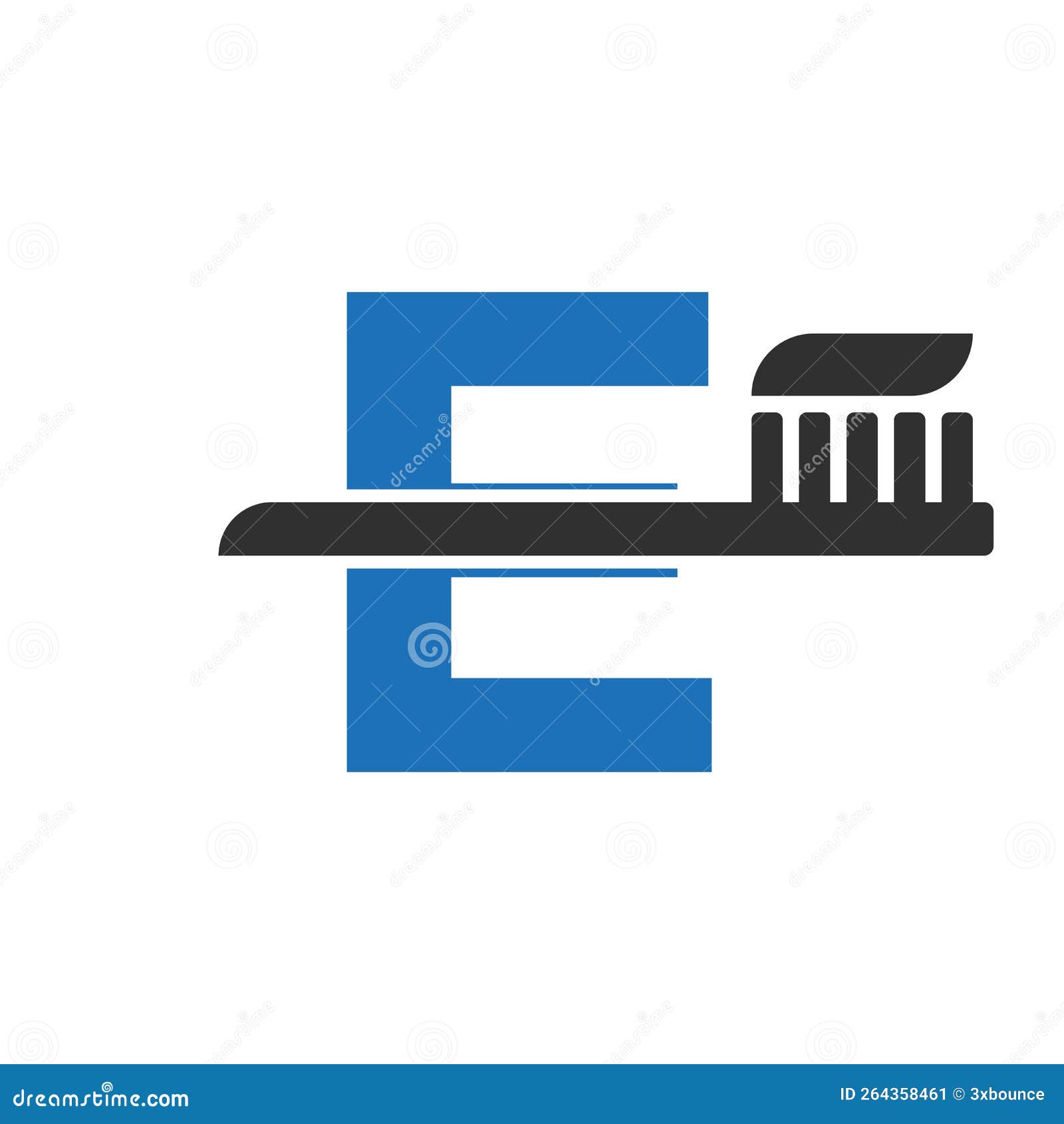 Initial Letter E Dental Logo Combine with Tooth Brush Symbol Template ...