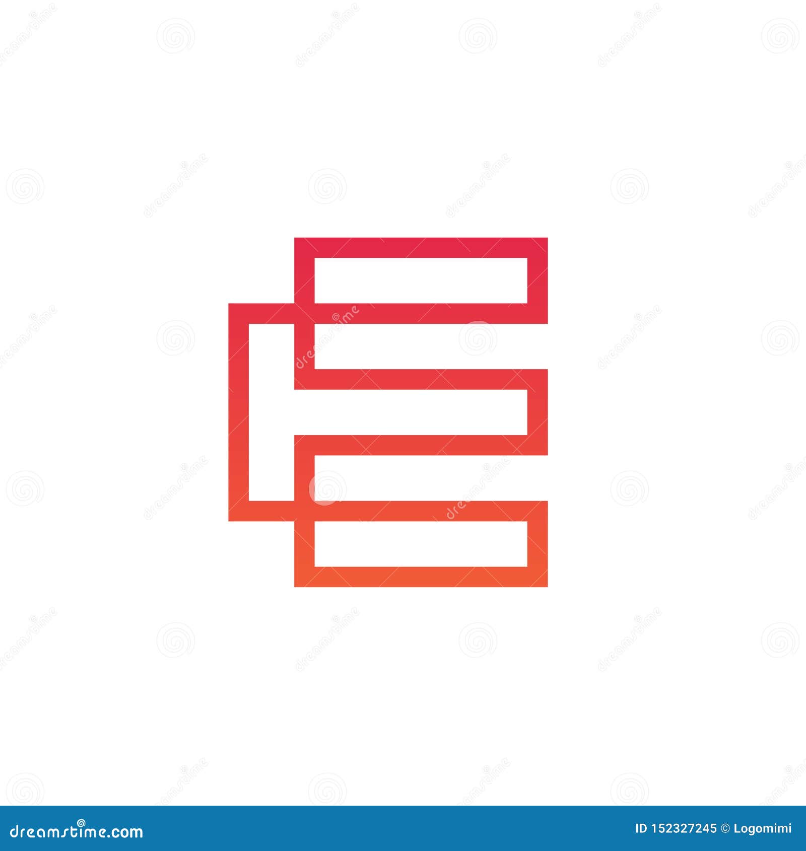 Initial Letter E Logo Design, Line Art Style, Gradient Red Color ...