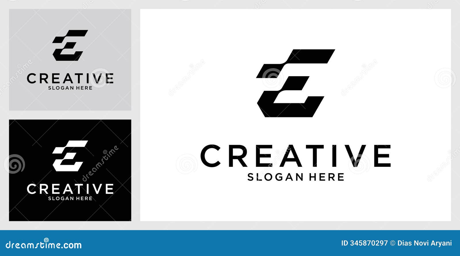 Initial Letter E Monogram Vector Logo Design Stock Illustration - Illustration of simple ...