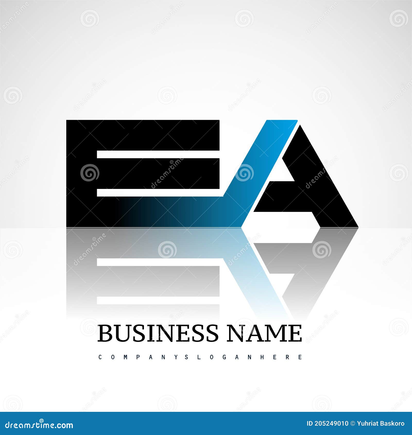 Initial Letter EA Uppercase Modern and Simple Logo Linked Blue and ...