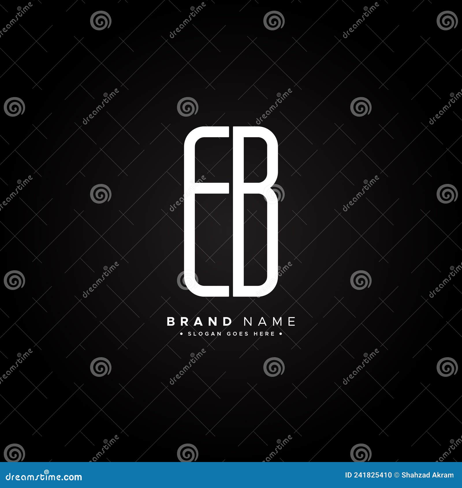 Initial Letter EB Logo - Minimal Business Logo for Alphabet E and B ...