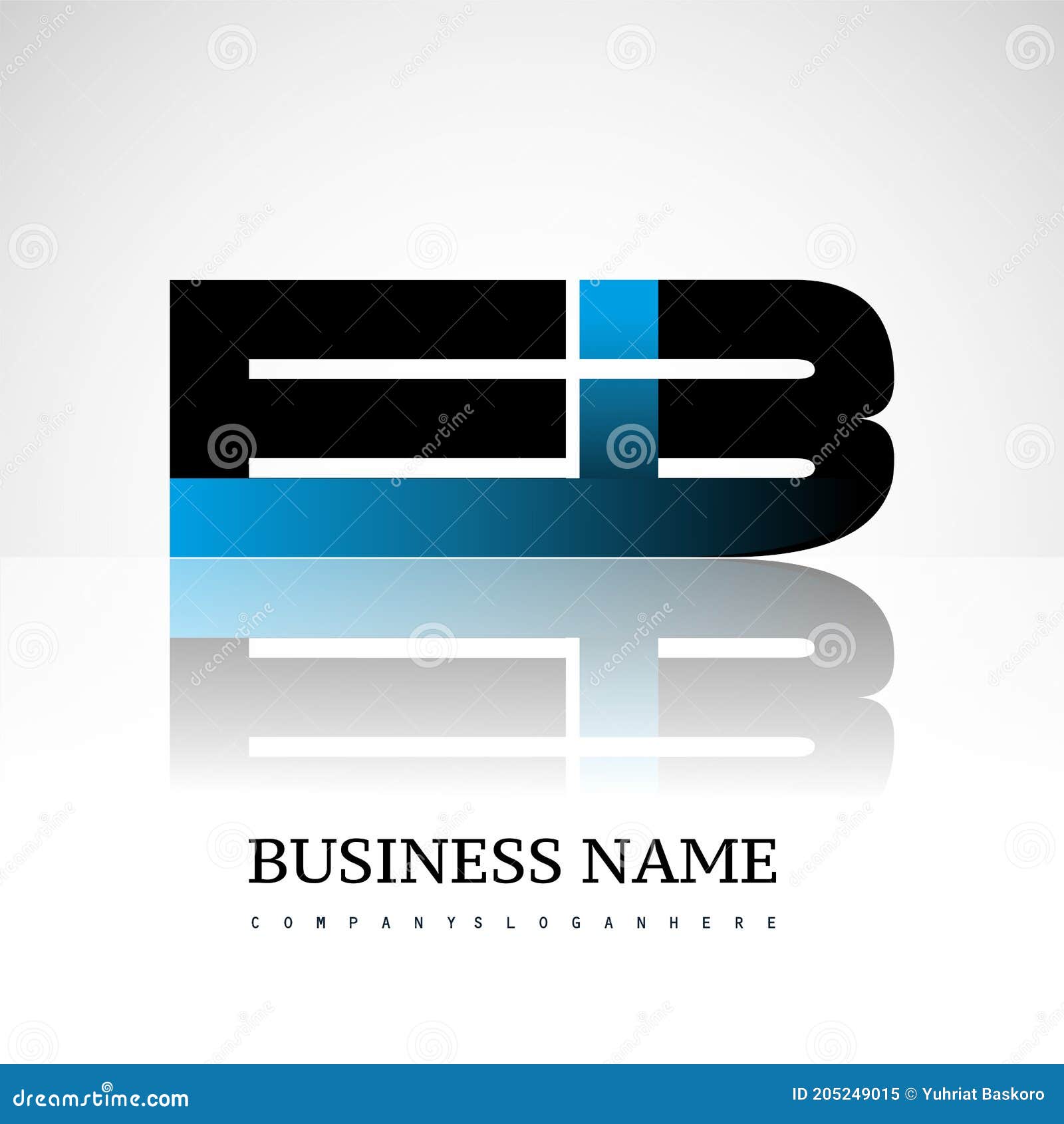 Initial Letter EB Uppercase Modern and Simple Logo Linked Blue and ...