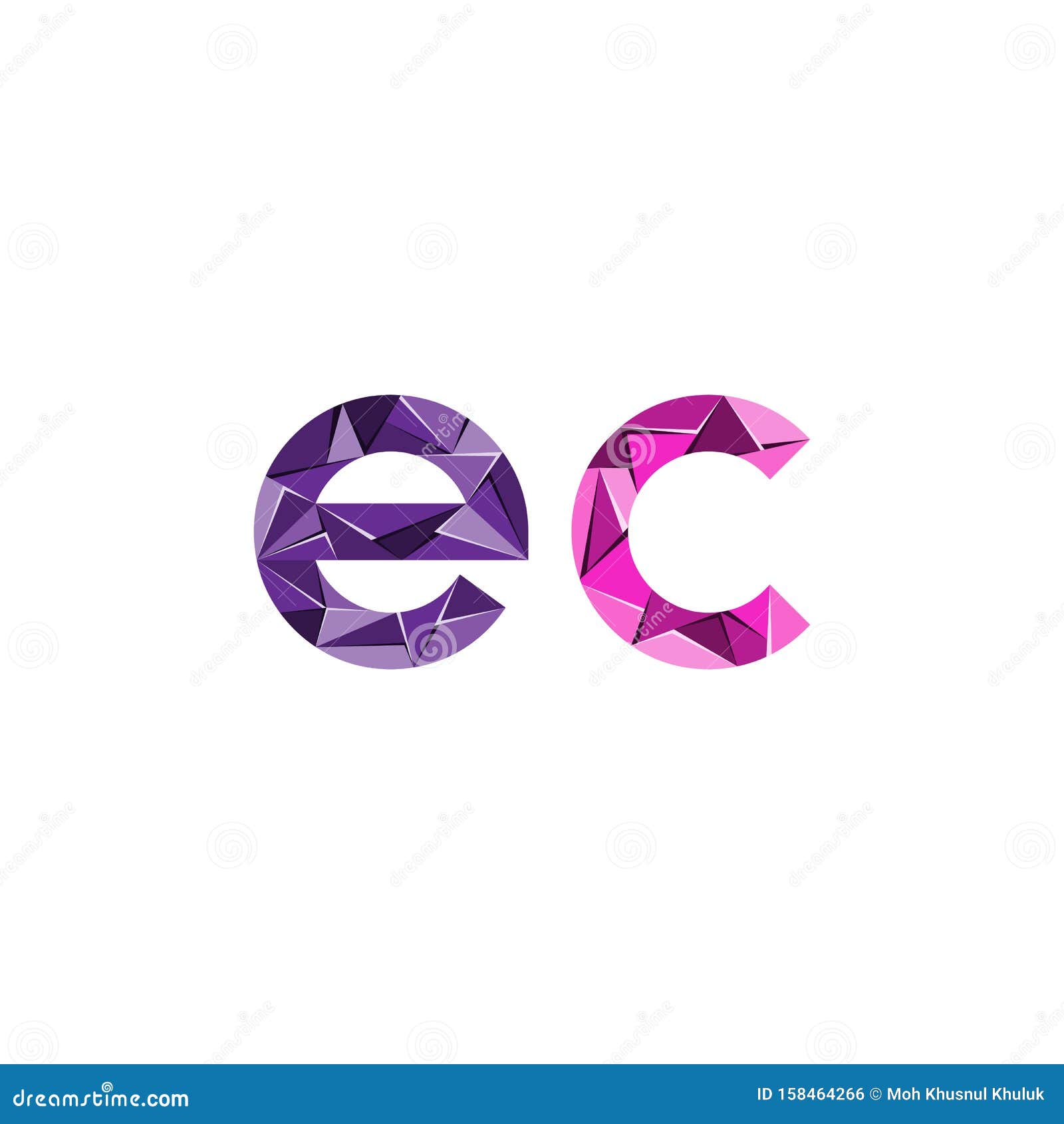 Initial Letter Ec Abstract Triangle Logo Vector Stock Vector ...